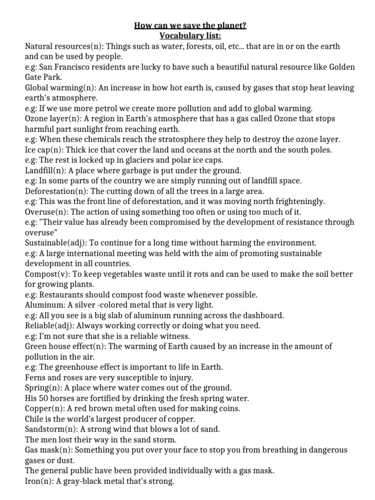 Grade 6 Unit 1 , 2 p.l | PDF | Earth | Climate Change