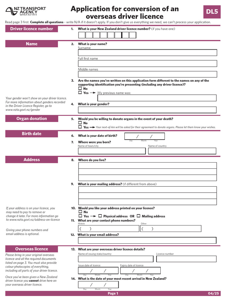 DL 5 | PDF | Driver's License | Identity Document