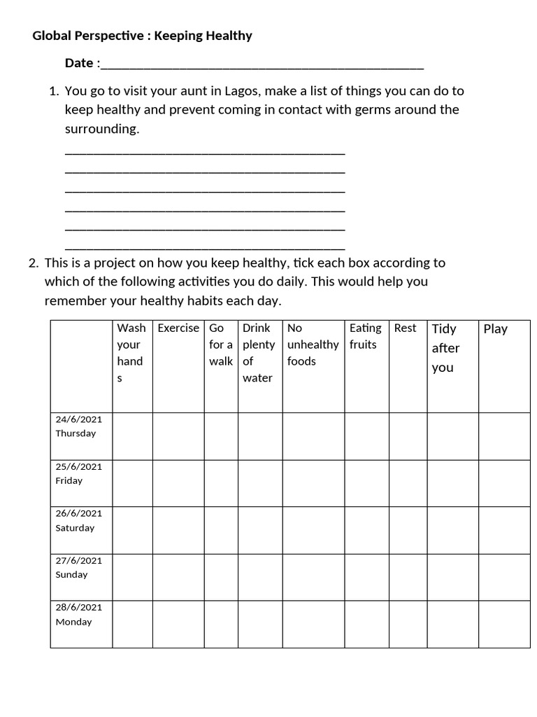 Global Perspective Work Sheet | PDF
