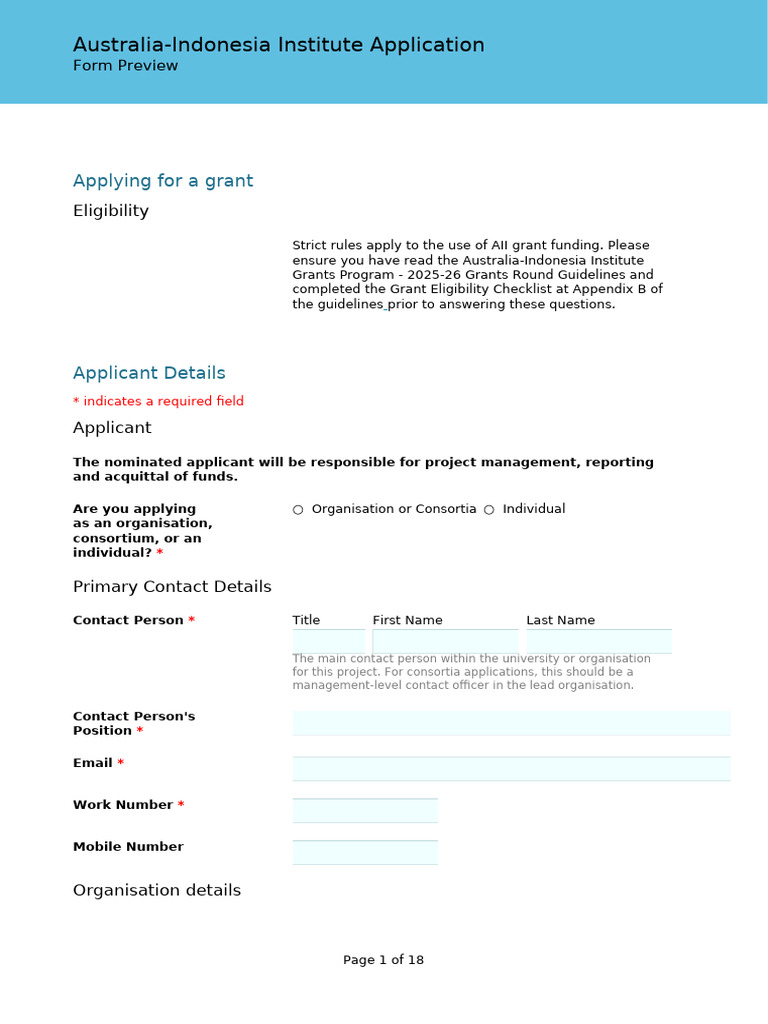 Australia-Indonesia Institute Grant Application | PDF | Expense ...