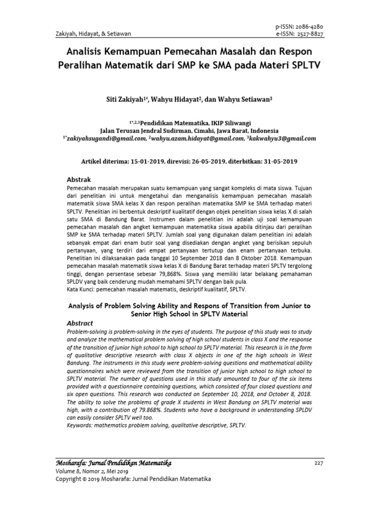 Analisis Kemampuan Pemecahan Masalah Dan | PDF