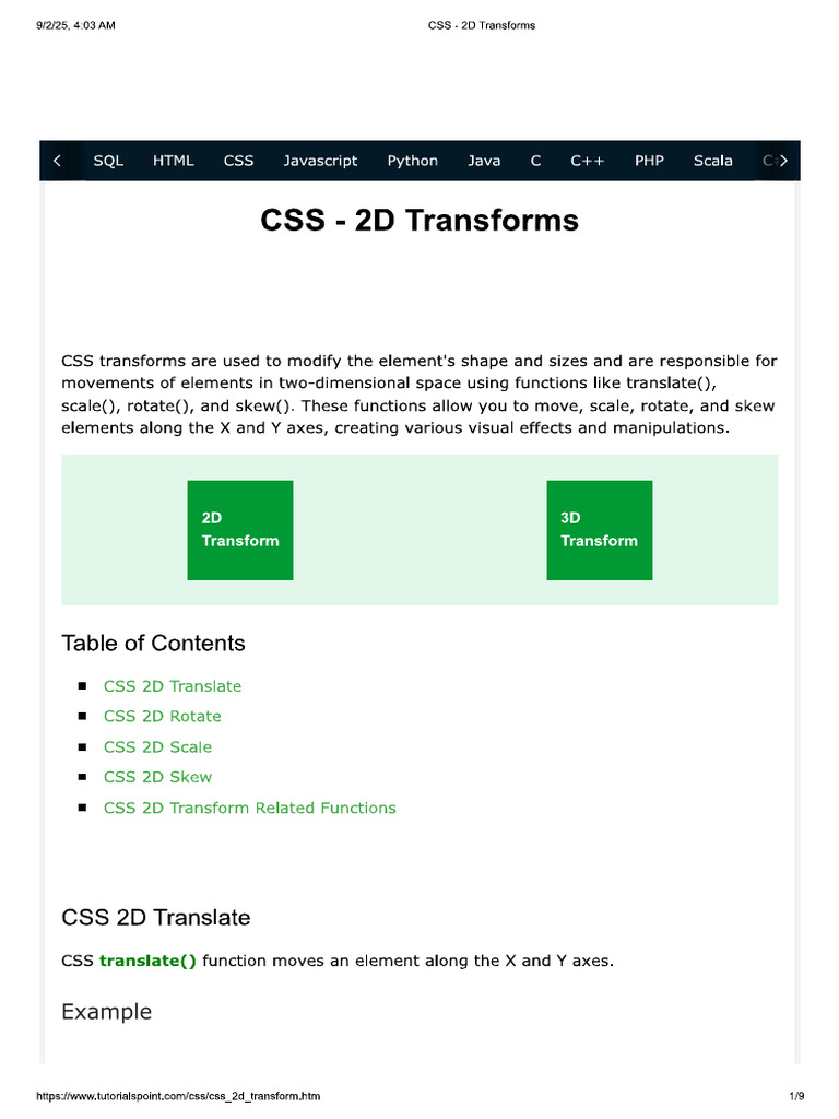 Css 2d Transform Pdf