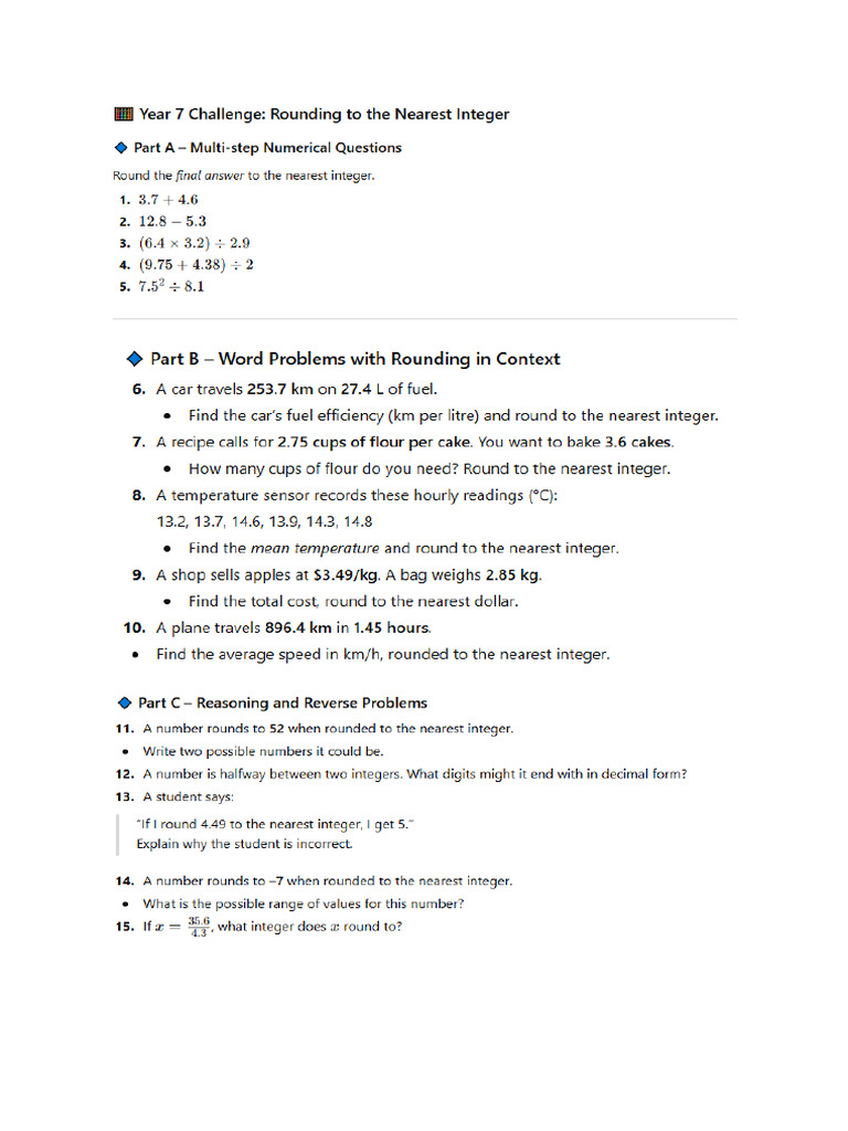 Year 7 | PDF
