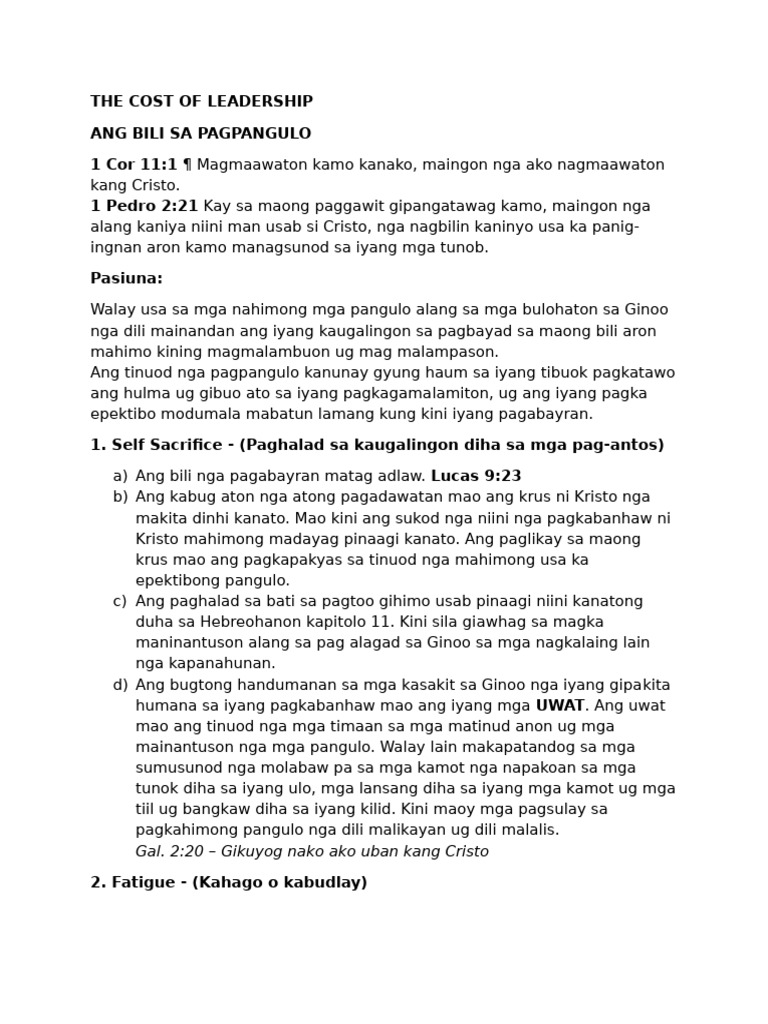 Cost of Leadership | PDF
