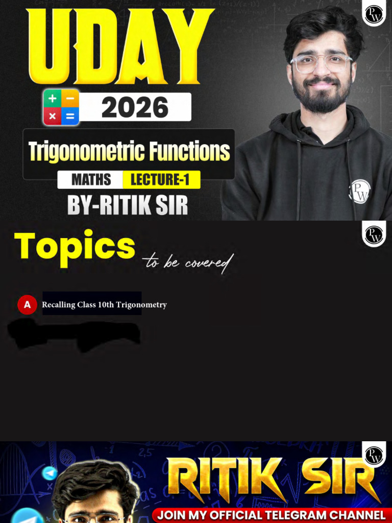 Trigonometric Functions 01 - Class Notes | PDF