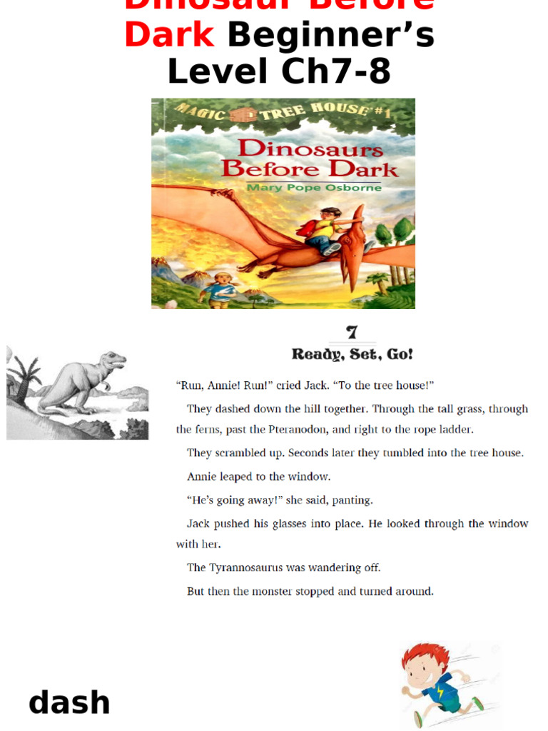 MTH Book 1 Ch7-8 Dinosaur Before Dark Beginner’s Level | PDF