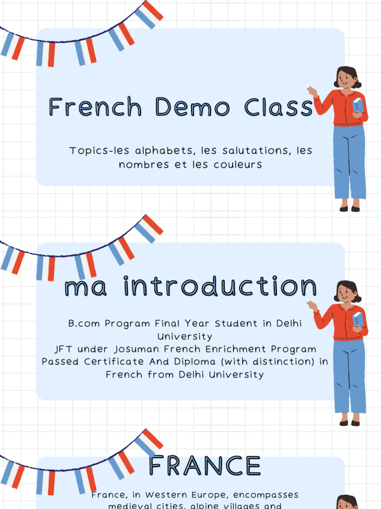 French Vocabulary Quiz Presentation in Colorful Illustrative Style | PDF