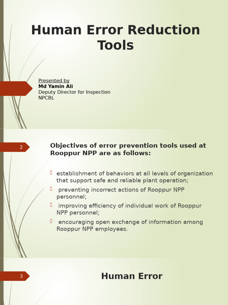 Human Error Reduction | PDF | Communication | Error