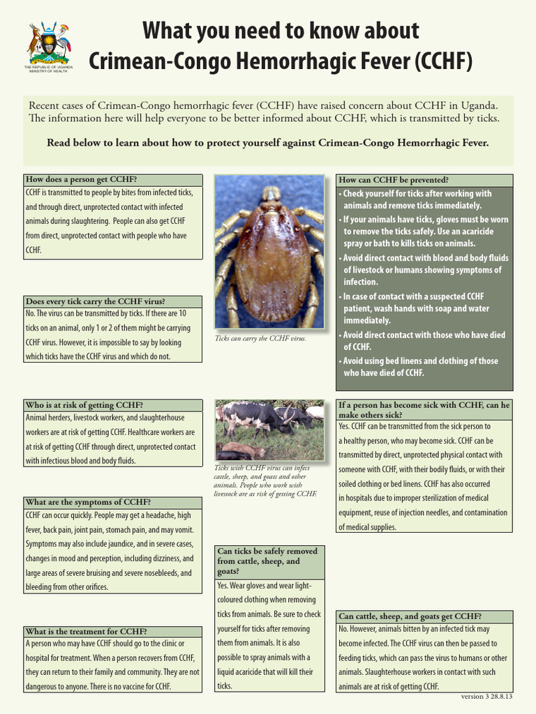 CCHF Poster For General Public | PDF | Human Diseases And Disorders ...
