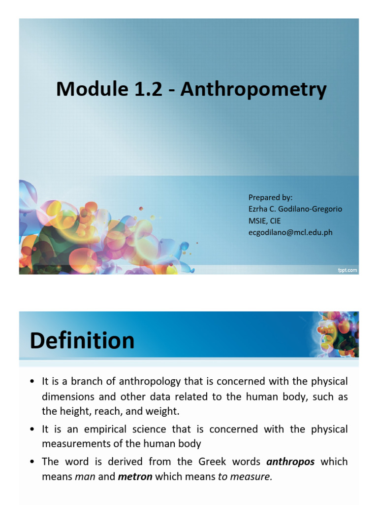 Understanding Anthropometry Basics | PDF | Body Mass Index | Human Body