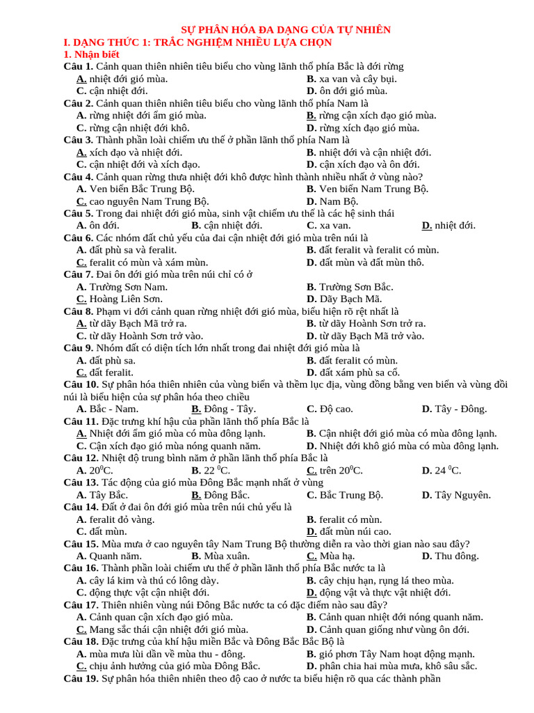 Phân Hóa Đa D NG C A T Nhiên | PDF