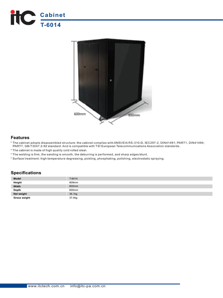 Cabinet T-6014: Features | PDF