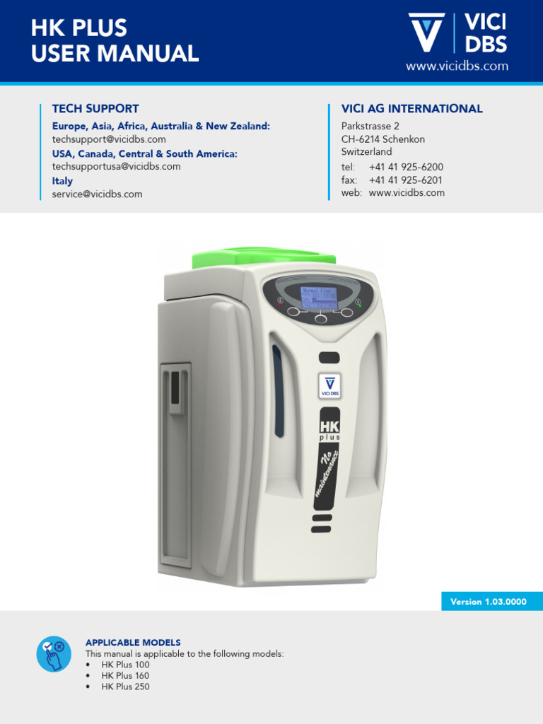 HK Plus Hydrogen Generator Manual | PDF | Purified Water | Valve