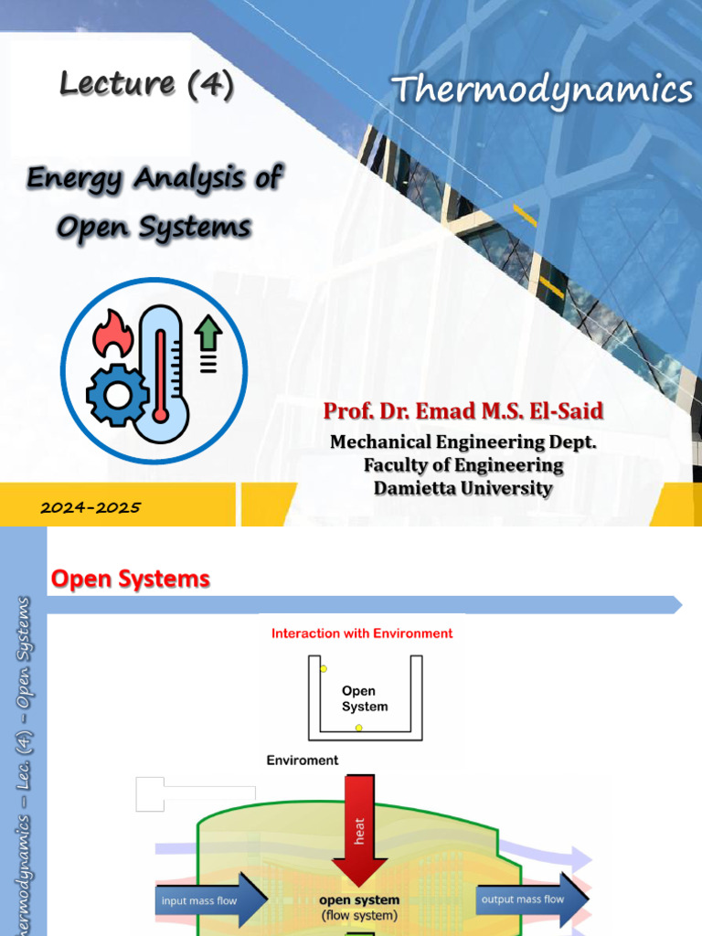 Lec-04-Energy Analysis of Open Systems | PDF | Fluid Dynamics | Thermodynamics