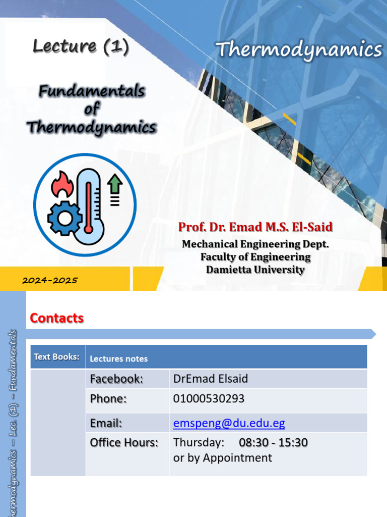 Fundamentals of Thermodynamics Lecture 1 | PDF | Heat | Thermodynamics
