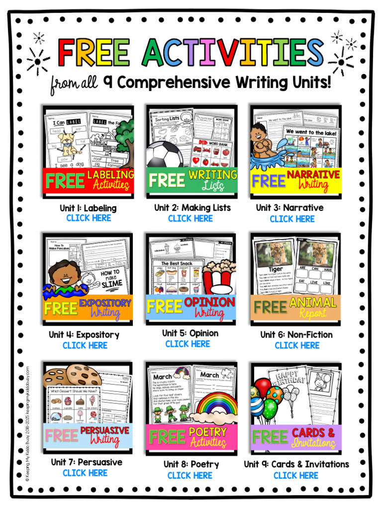 From All: 9 Comprehensive Writing Units! | PDF