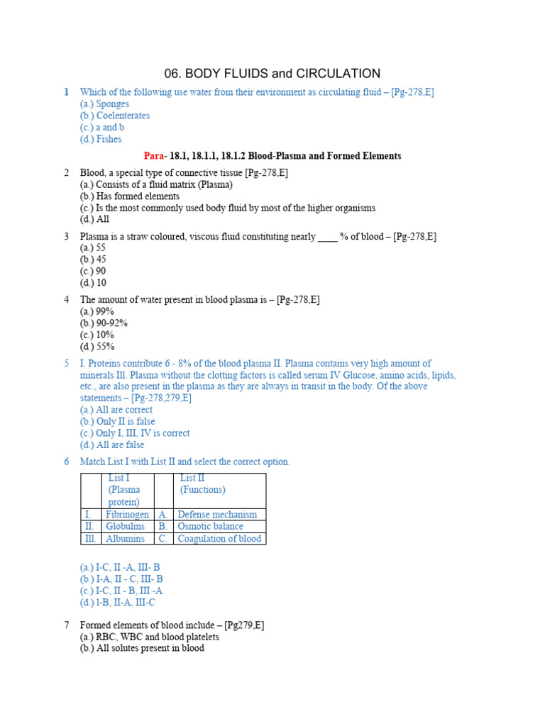 Body Fluids and Blood Circulation Insights | PDF | Diastole | Atrium ...