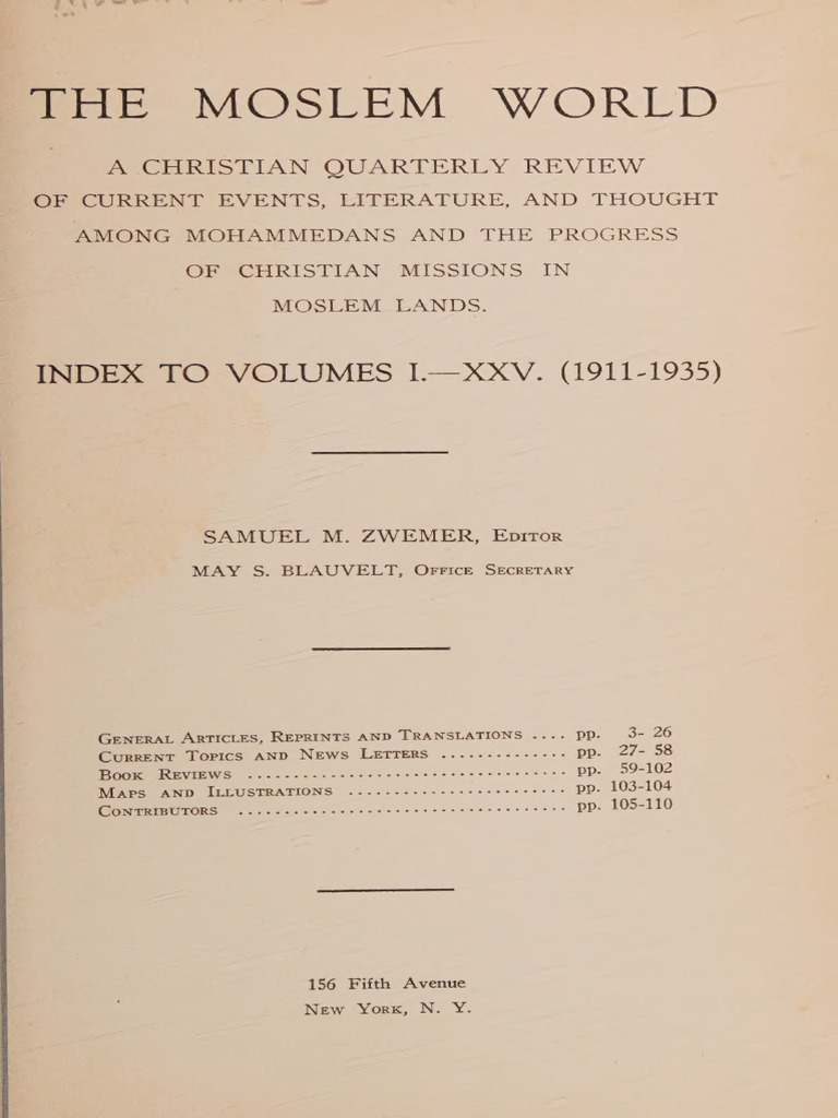 Christian Missions in Muslim Lands Index | PDF | Abrahamic Religions