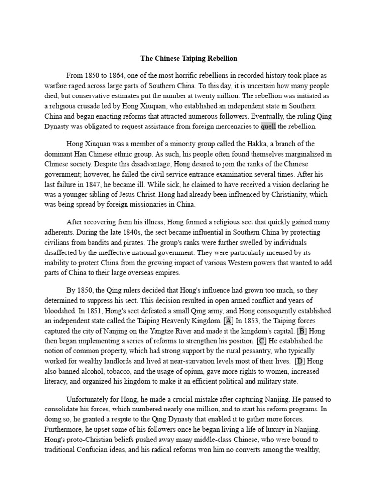 11 The Chinese Taiping Rebellion | PDF | Qing Dynasty | China