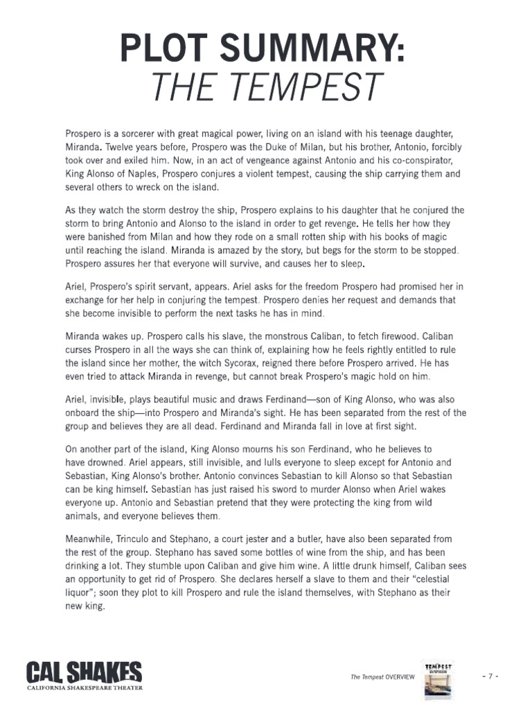 Unit 6 The Tempest - 1 | PDF