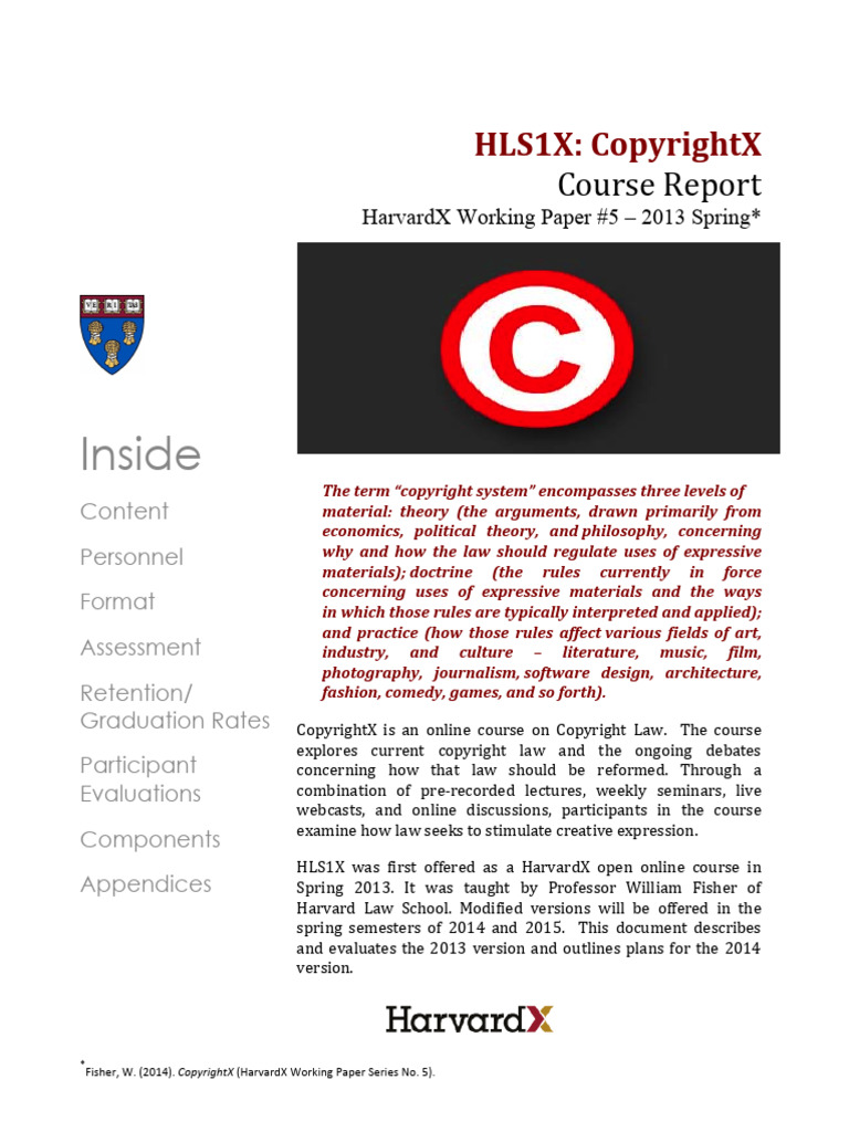 CopyrightX Course Report Overview | PDF | Copyright | Lecture