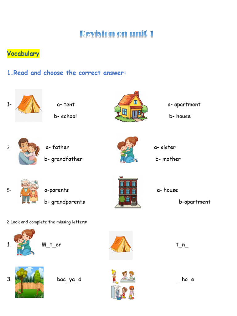 Revision Sheet Grade 1 | PDF