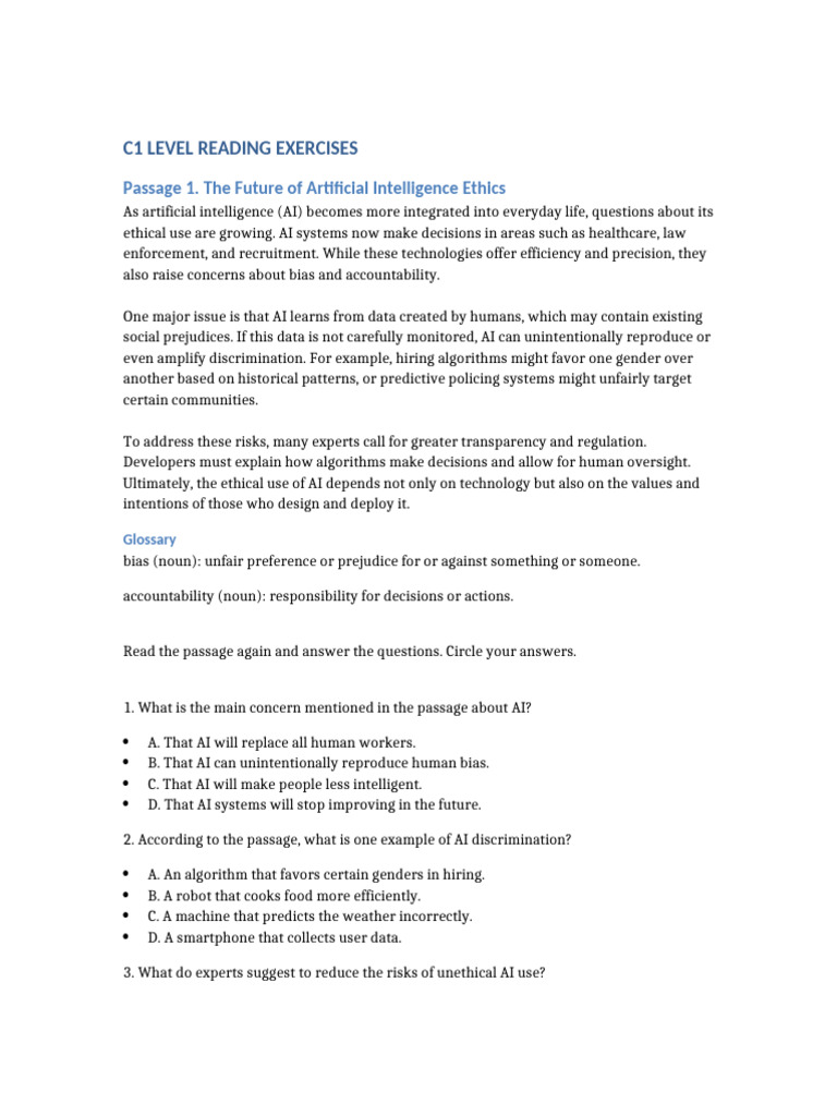 C1 Level Reading on AI Ethics & Decision-Making | PDF | Intelligence ...