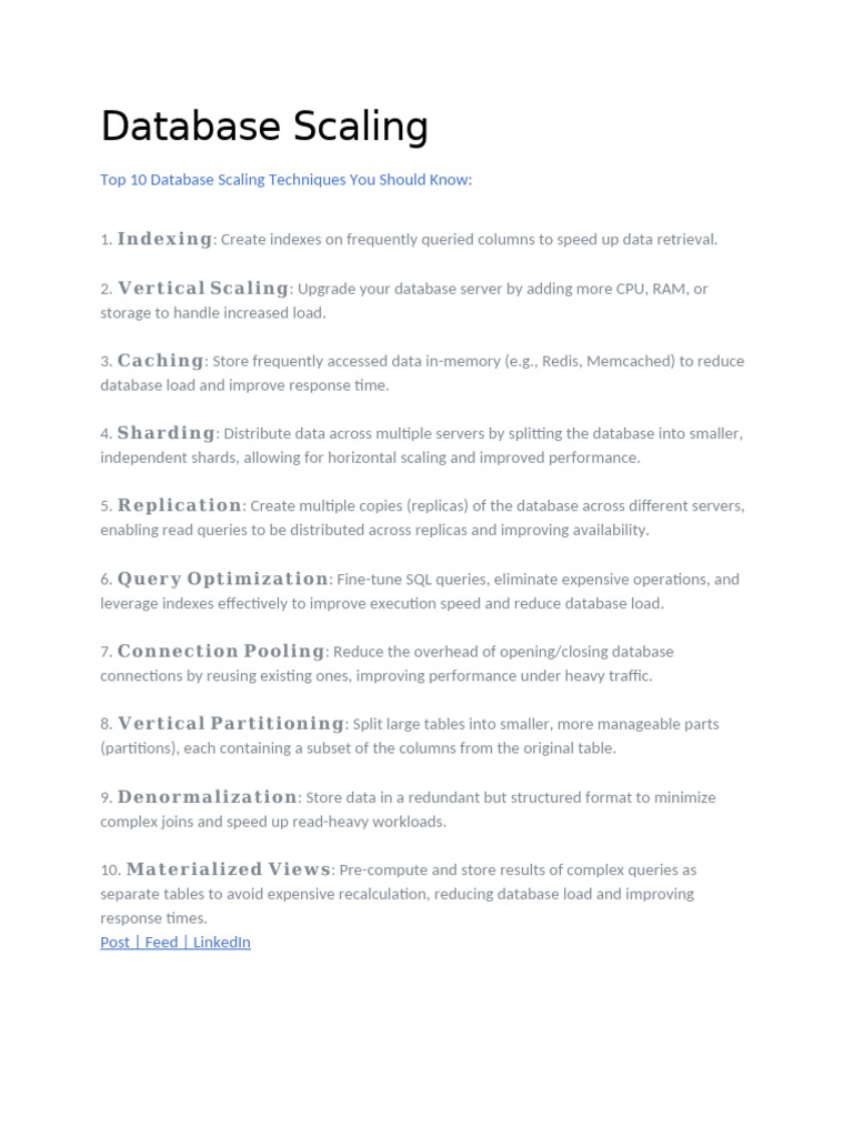Database Scaling | PDF