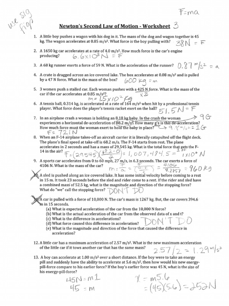 Newtons Laws and Momentum Key | PDF