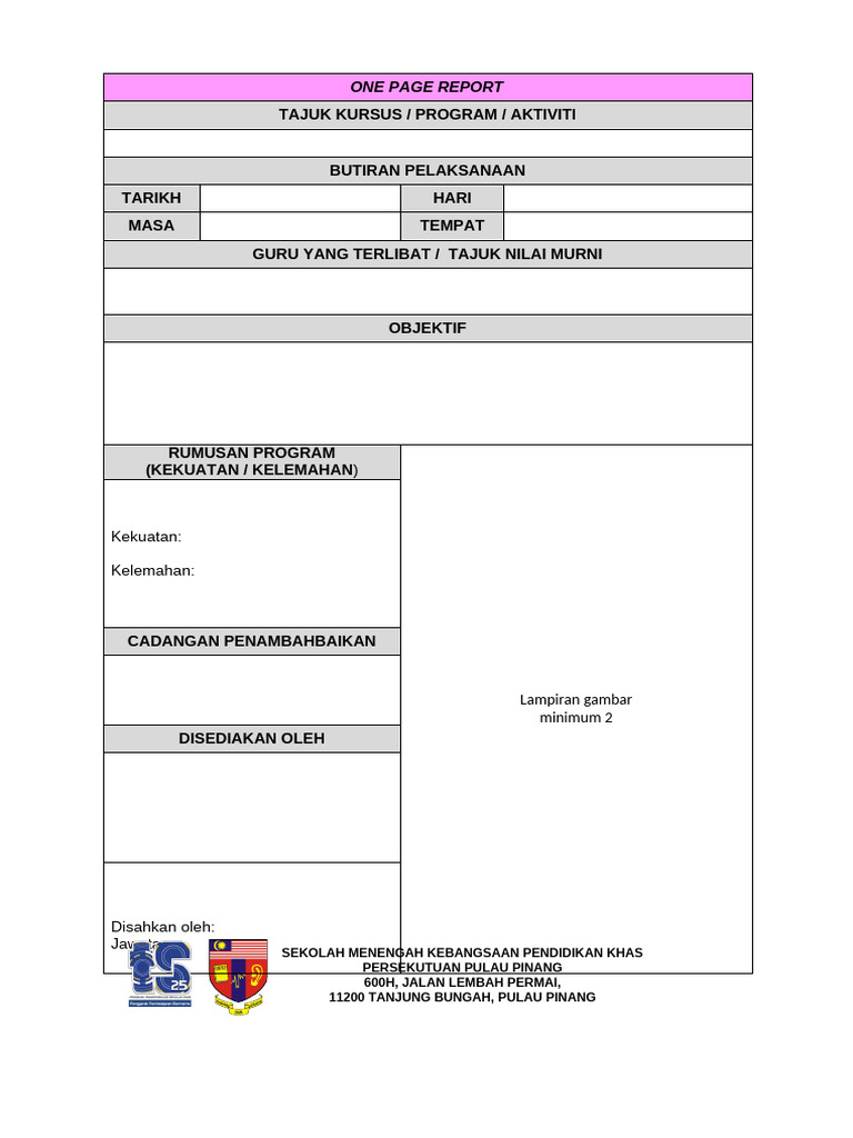 Format One Page Report | PDF