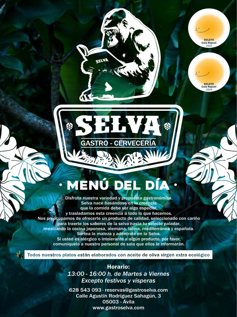 Menú del Día en Gastro Selva Ávila | PDF | Vinagreta | Alimentos