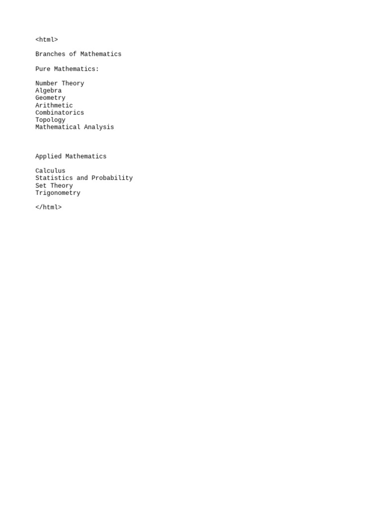 Branches of Mathematics Explained | PDF