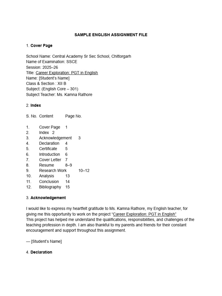 XII Sample Project File | PDF | Learning