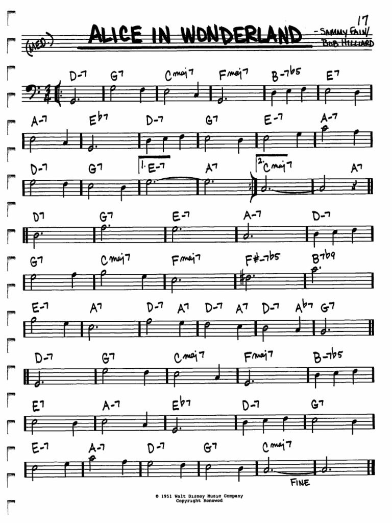Alice in Wonderland Jazz Melodic Bass | PDF