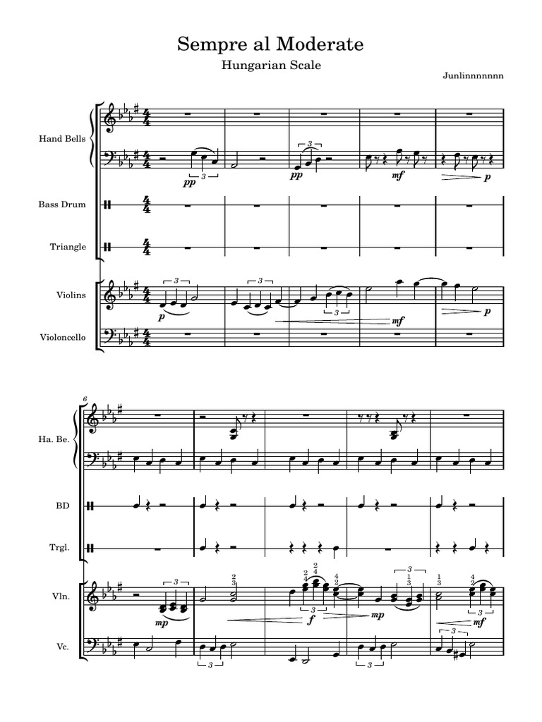 Hungarian Scale Handbell Notation | PDF | Musical Instruments