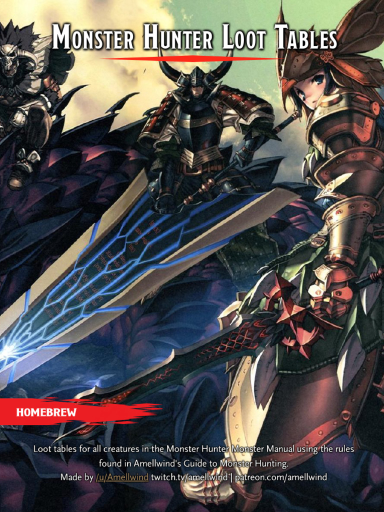 Monster Hunter Monster Loot Tables | PDF