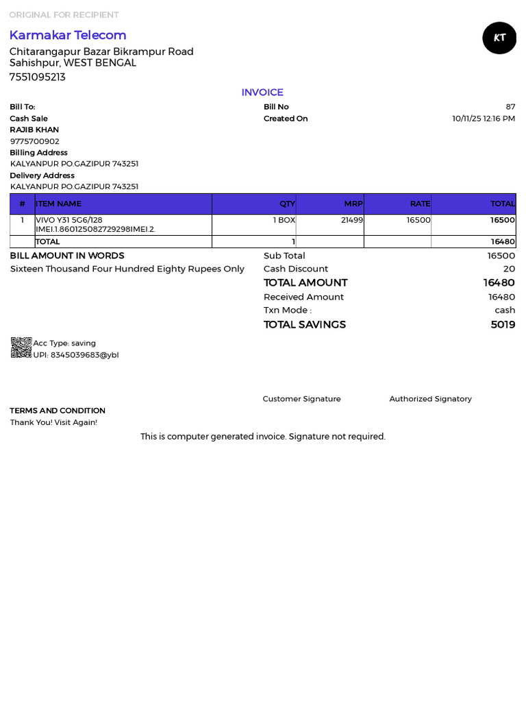 Ezo Bill 1762757190058 | PDF
