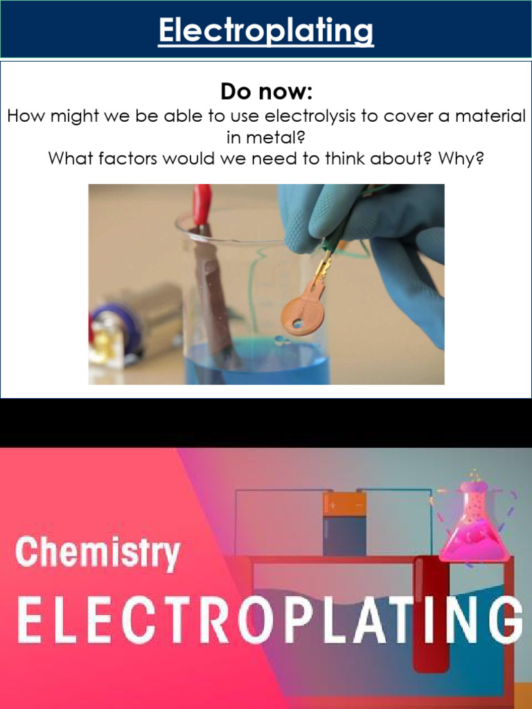 IGCSE Chemistry Lesson 3 Electroplating | PDF