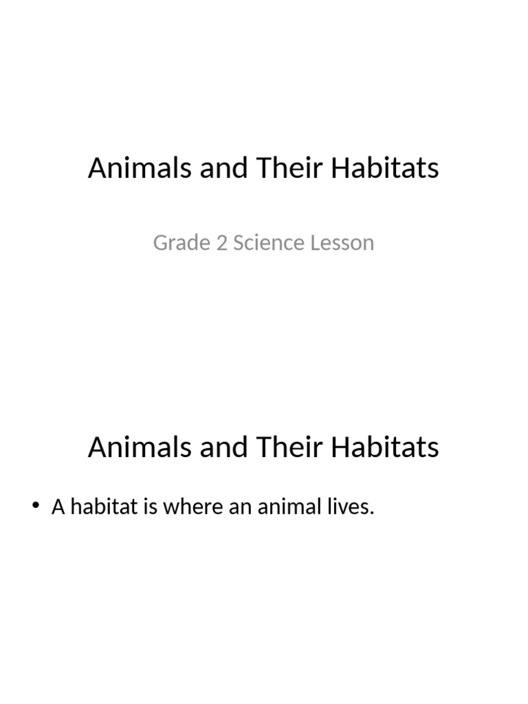 Animals and Their Habitats | PDF