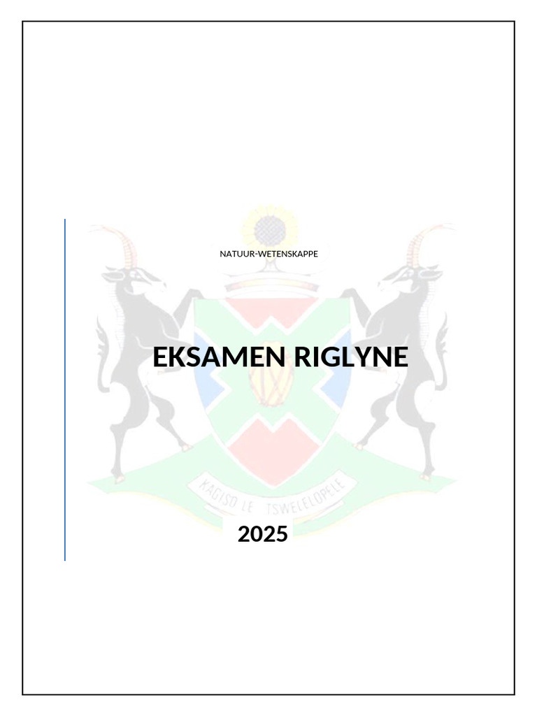Grade 9 - Natuuurwetenskappe Eksamen Raamwerk - Nov 2025 | PDF