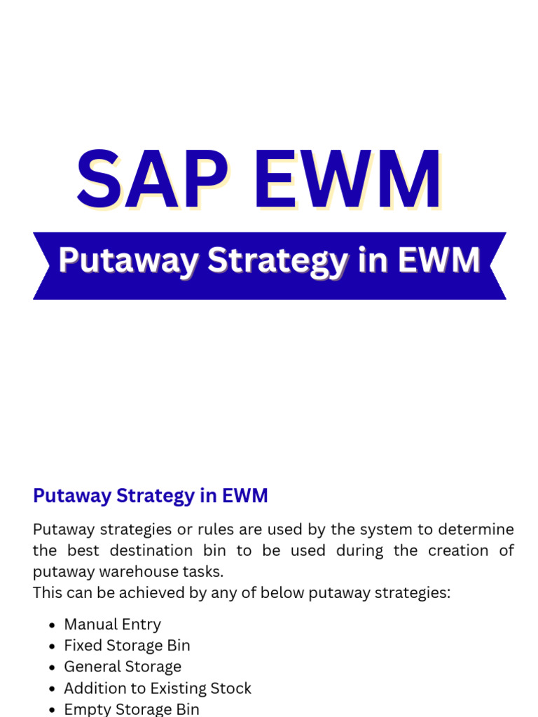 SAP EWM Putaway Strategy | PDF | Warehouse | Computing