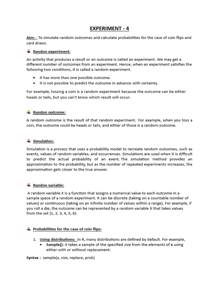 Exp-4 | PDF | Random Variable | Experiment