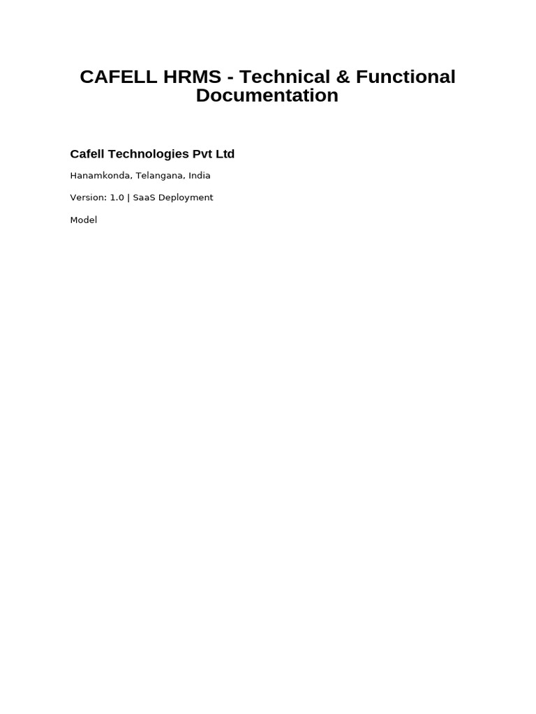 Cafell HRMS: Cloud-Based HR Solution | PDF