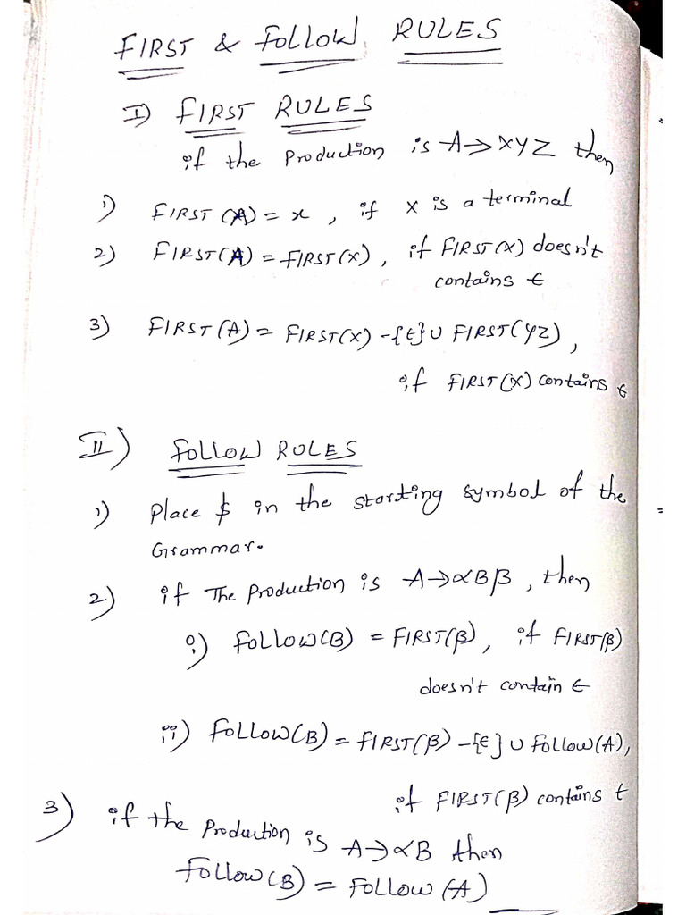 First & Follow Rules | PDF