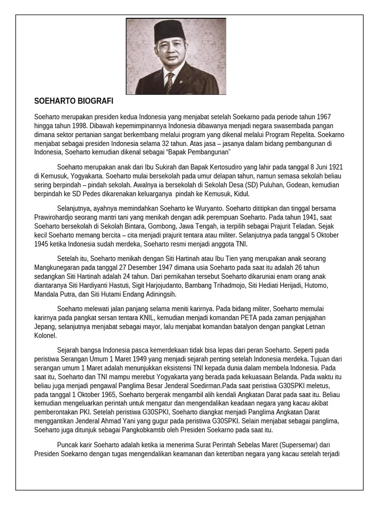 SOEHARTO BIOGRAFI | PDF