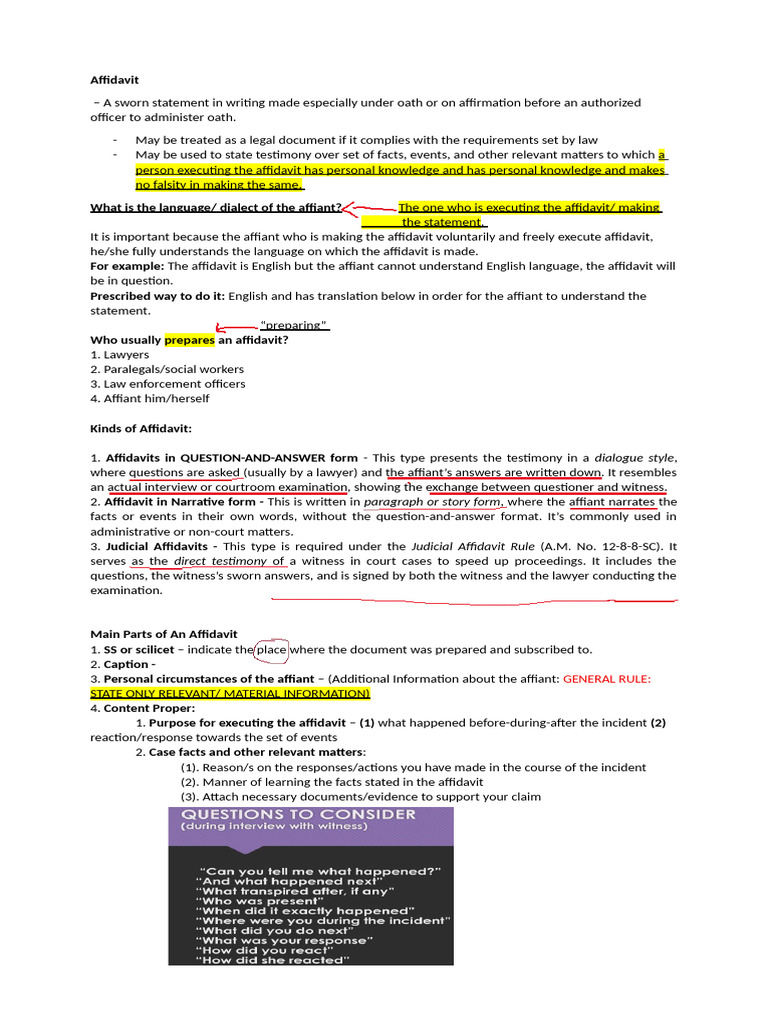 Understanding Affidavits: Types and Guidelines | PDF | Affidavit | Justice