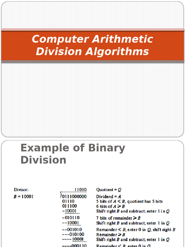 Unit 1 - Division | PDF | Division (Mathematics) | Computer Architecture