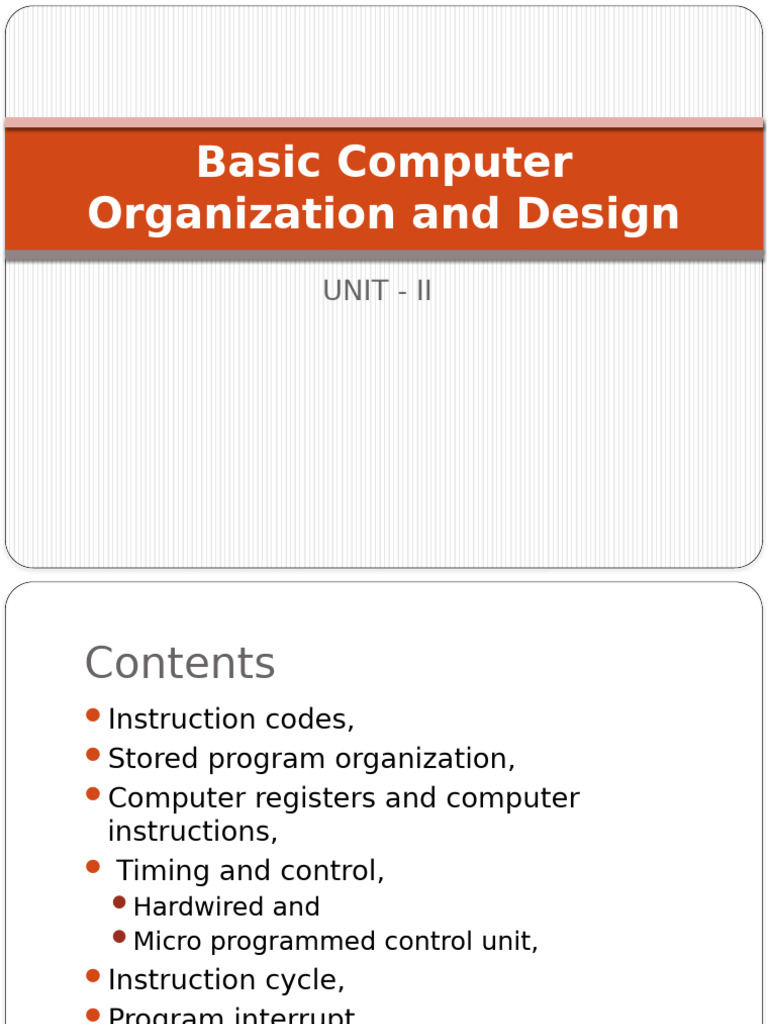 Unit 2 - Basic Computer Organization and Design | PDF | Central Processing Unit | Input/Output
