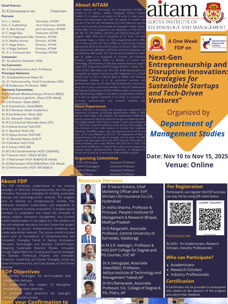 Aitam Mba FDP | PDF | Startup Company | Small Business & Entrepreneurs