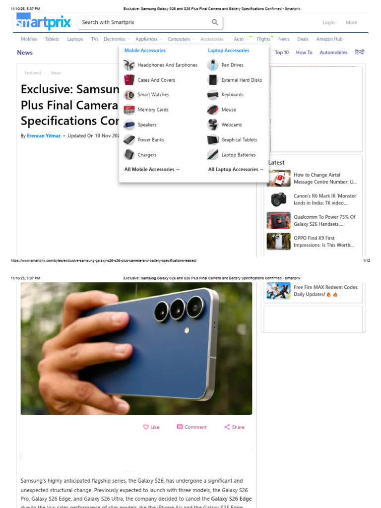 Exclusive_ Samsung Galaxy S26 and S26 Plus Final Camera and Battery ...